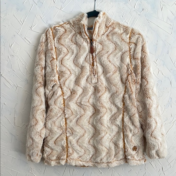 Simply Southern | Tops | Simply Southern Cream And Gold Fleece Hoodie ...